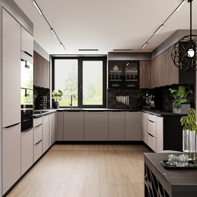 Vysoká skříňka, kašmír/černá, ARAKA 40 DK-210 2F