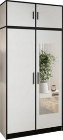Šatní skříň s otevíracími dveřmi ROJ 105 bílý 2D s nástavcem