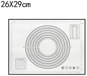 Silikonová kuchyňská podložka s měřítkem - nepřilnavá (v 8 velikostech) Barva: Černá, Velikost: 29x26 cm
