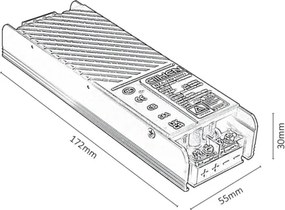 Rabalux 70206 - Zapuštěný nap. zdroj pro svítidla v liš. sys. LiTrack 100W/24V