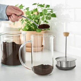 IKEA 365+ Konvice na čaj/kávu, čiré sklo/nerezavějící ocel, 1 l