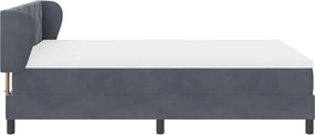 Postel s boxspringem s čelo Tmavě šedá 140 x 190 cm samet 3340437