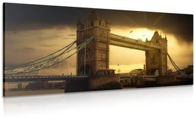 Obraz západ slunce nad Tower Bridge - 120x60 cm