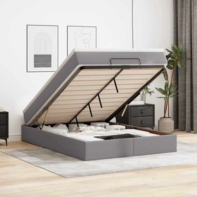 Osmanský rám postele s matrací šedá 140x190cm umělá kůže 3311039