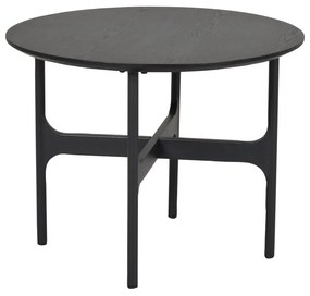 Černý kulatý konferenční stolek s deskou v dekoru jasanového dřeva 55x55 cm Colton - Rowico