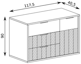Obývací stěna FONTI + kovové nohy 12 cm | 5 dílů B | dub karamel