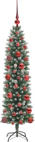 Umělý štíhlý vánoční strom Zelená a bílá 120 cm 3395269