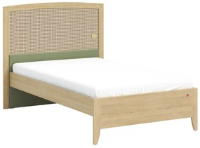 Studentská postel 120x200cm s čelem Habitat - dub/zelená
