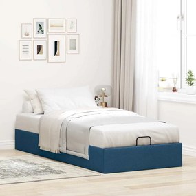 Osmanský rám postele bez matrací modrá 90x190 cm textil 3310846