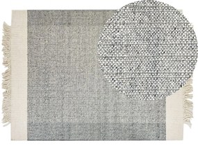 Vlněný koberec 140 x 200 cm šedý/krémově bílý TATLISU Beliani
