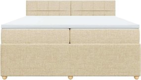 Box spring postel s matrací krémová 200x200 cm textil 3287568