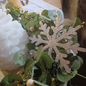 Vánoční ozdoba vločka IV, pr. 15 cm, stříbrná, překližka, venkovní
