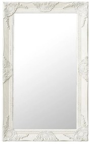 Nástěnné zrcadlo barokní styl 50 x 80 cm bílé 320320