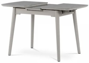 Rozkládací jídelní stůl 90x70 +25 šedý mramor masiv vysoký lesk HT-400M GREY