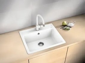 Blanco Mida S - Dřezová baterie s výsuvnou koncovkou bílá/chrom