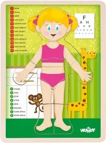 Woody Puzzle Lidské tělo - Holka CZ / od 3 let