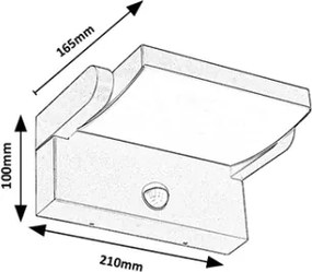 Brilagi-LED Venkovní nástěnné svítidlo se senzorem ANKLE LED/18W/230V 3000K IP65