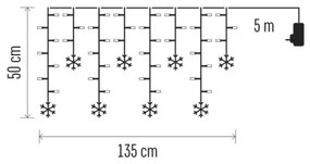 LED Vánoční závěs 60xLED/1,35W 635x50 cm studená bílá