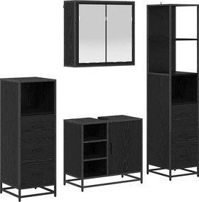 Sada koupelnového nábytku 4 ks Černý dub 65 x 33 x 60 cm 3402413