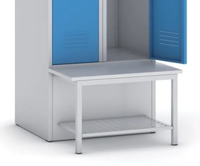 Kovos Šatní skříňka s lavičkou a policí, šedé dveře, otočný zámek