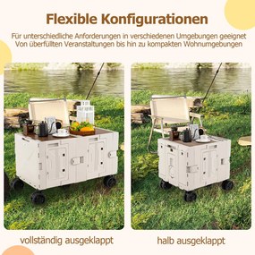 Costway Ruční vozík skládací ruční vozík se stolní deskou 2 úložné boxy