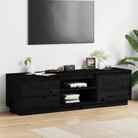 vidaXL TV skříňka černá 140 x 35 x 40 cm masivní borové dřevo