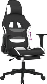 vidaXL Herní židle s podnožkou textil [3143750] Barva: Černá a světle zelená