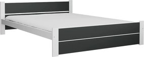 Postel IKAROS DOUBLE 140 x 200 cm, antracit/bílá Matrace: Matrace Coco Maxi 20 cm, Rošt: Bez roštu