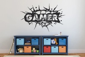 Lepy.cz Samolepka na zeď Gamer ze zdi Velikost (šířka x výška): 50x31cm, Barevná varianta: Bílá