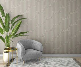 Luxusní šedo-béžová geometrická vliesová tapeta na zeď Z76018 Vision