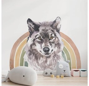 Gario Dětská nálepka na zeď Rainbow animals - vlk Barva: A, Rozměry: 98 x 75 cm
