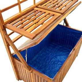 Úložný box s treláží 99 x 55 x 160 cm masivní akáciové dřevo 311881