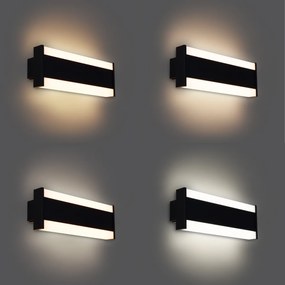 Moderní nástěnné svítidlo černé 30 cm vč. LED CCT IP54 - Vanya