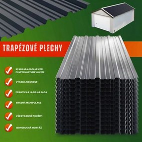 Trapézový plech ARON, sada 14ks, 110×46cm, antracitová Gardebruk