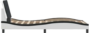 Rám postele bez matrace Zadar bílý a černý 90x190 cm umělá kůže 3208155