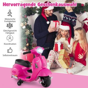 Costway Licencovaná dětská elektrická motorka Vespa 6 V bateriový motocykl s LED
