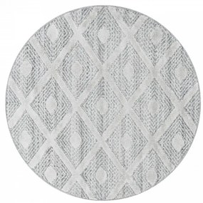 Koberec 3D La Casa PISA romby krémově šedý, kruh