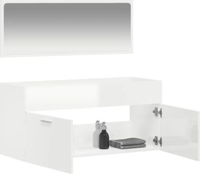 vidaXL Koupelnová skříňka se zrcadlem kompozitní dřevo [833888] Barva: Betonová šedá