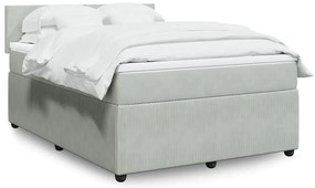Box spring postel s matrací světle šedá 140x200 cm samet 3287752