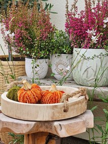 Tmavě cihlová látková dekorace dýně Pumpkin M - Ø 12*10 cm