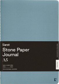 Voděodolné sešity z kamenného papíru Karst měkká vazba čistý a linkovaný A5 modré 2 ks