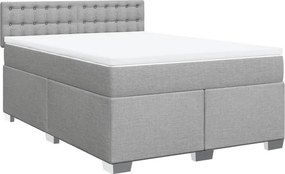 Box spring postel s matrací světle šedá 140 x 200 cm textil 3285925