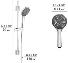 WENKO 25452100 - Sprchový set WATERSAVING SYSTEM 70 cm stříbrná