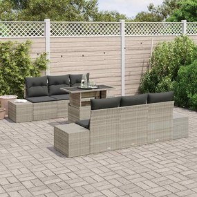 Set pohovek 7 ks Světle šedá polyratan 3349108