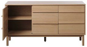 Nízká komoda v dekoru dubu v přírodní barvě 75x140 cm Ponza – Unique Furniture