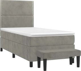 vidaXL Box spring postel s matrací 90x200 cm samet [3137765] Barva: Tmavě šedá