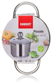 Banquet Nerezový kastrol s poklicí Piccolo, 12 cm, 0,85 l