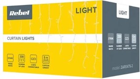 Vánoční venkovní LED osvětlení teplá bílá 5m, 330x LED, IP44 REBEL ZAR0475-2
