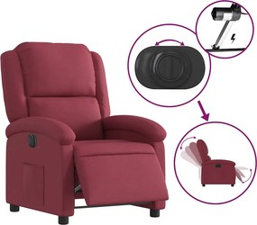 Elektrické polohovací křeslo vínové textil 3204143