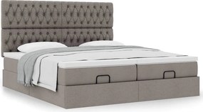 Osmanský rám postele s matrací taupe 160x200cm textil 3313710